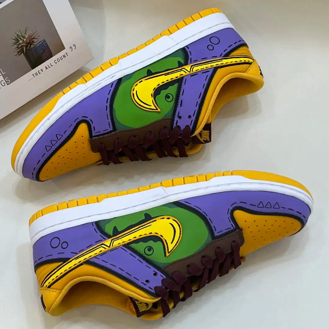 [Custom Radioactive Shark] Dunk Skateboarding Shoes Unisex Yellow ...