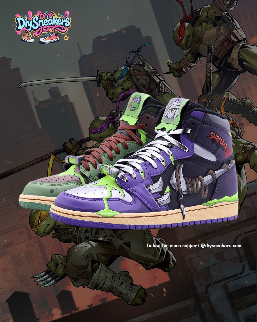 [Custom TMNT x Super Shredder] Air Jordan 1 High Top Unisex ...